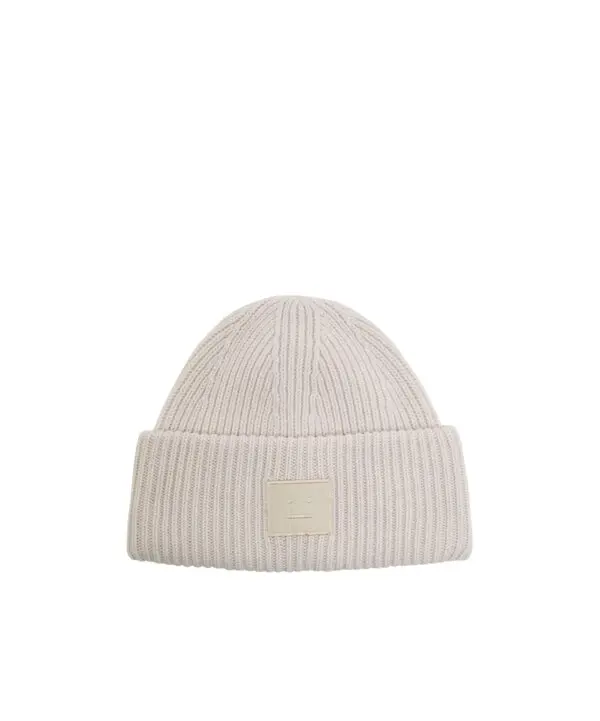 Acne Studios Ribbed Beanie With Face Patch