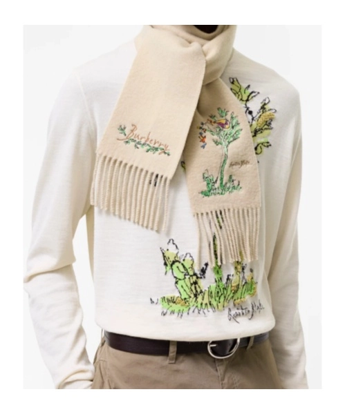 Burberry Narrow Brave Little Tree Cashmere Scarf