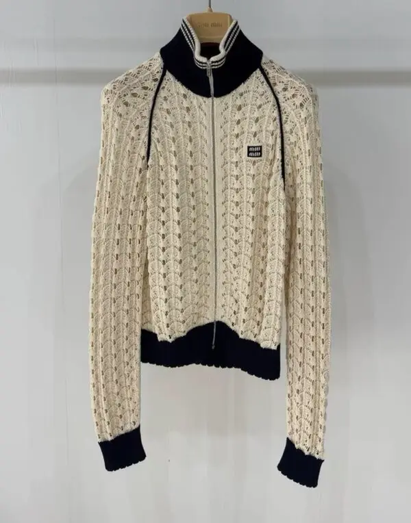 Miu Miu Cotton Zipper Cardigan