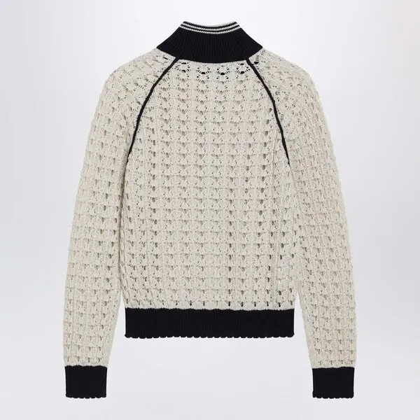 Miu Miu Cotton Zipper Cardigan - Beige