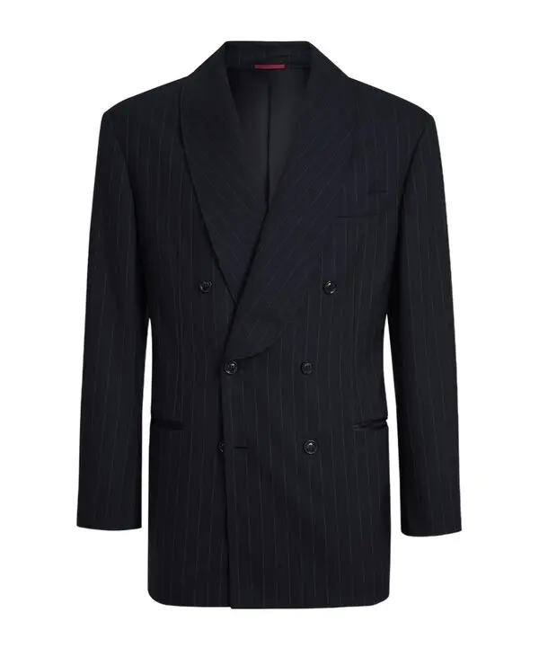 Brunello Cucinelli Chalk Stripe Shawl Lapels Tuxedo Jacket