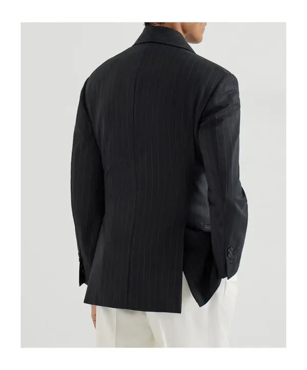 Brunello Cucinelli Chalk Stripe Shawl Lapels Tuxedo Jacket