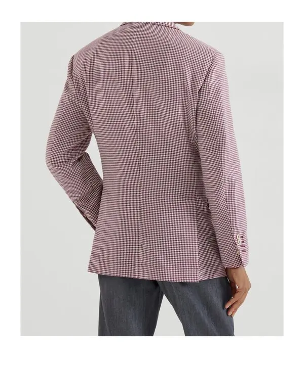 Brunello Cucinelli Houndstooth Peak Lapels Tailor Blazer