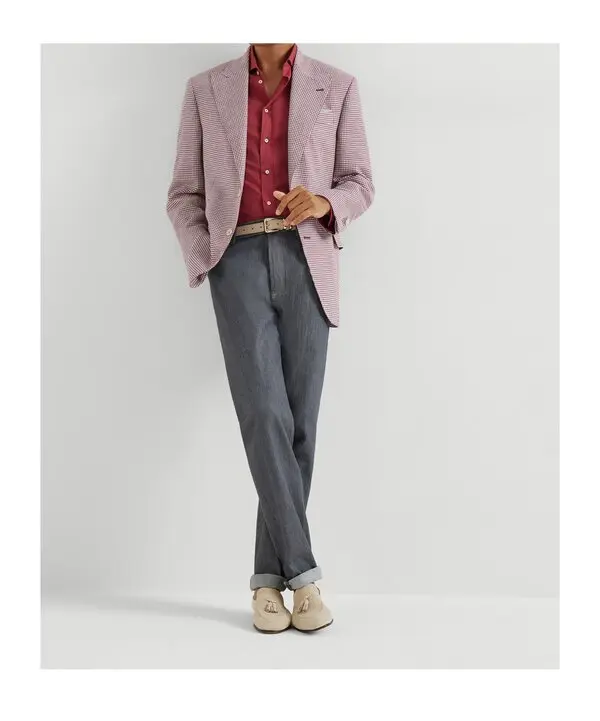 Brunello Cucinelli Houndstooth Peak Lapels Tailor Blazer