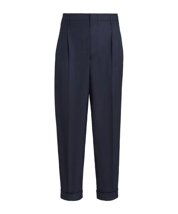 Brunello Cucinelli Virgin-wool Chevron Trousers With Double Pleats
