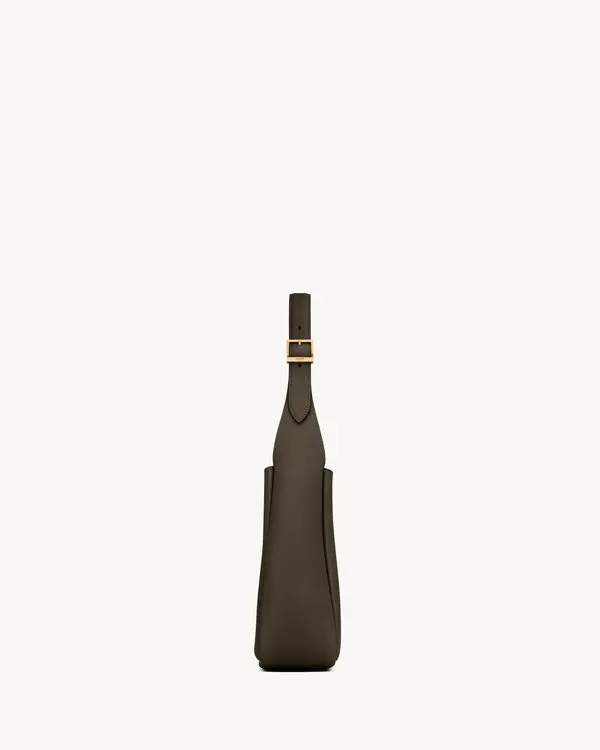 Saint Laurent Le 5 A 7 Supple Small In Grained Leather - Brown
