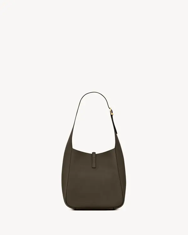 Saint Laurent Le 5 A 7 Supple Small In Grained Leather - Brown