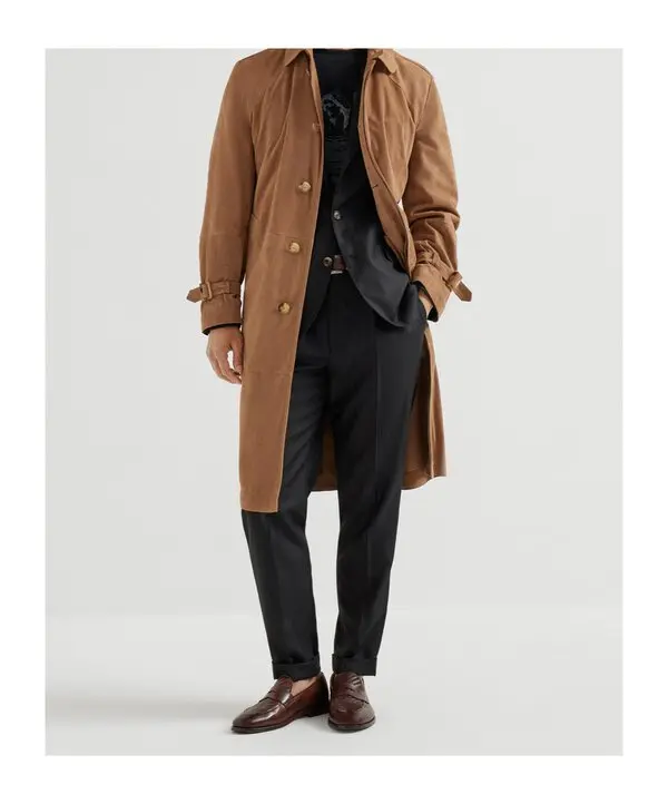Brunello Cucinelli Tailored Pinstriped Pleated Trousers - Black