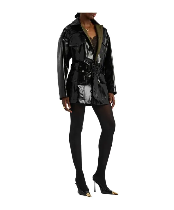 Saint Laurent Belted Vinyl Jacket
