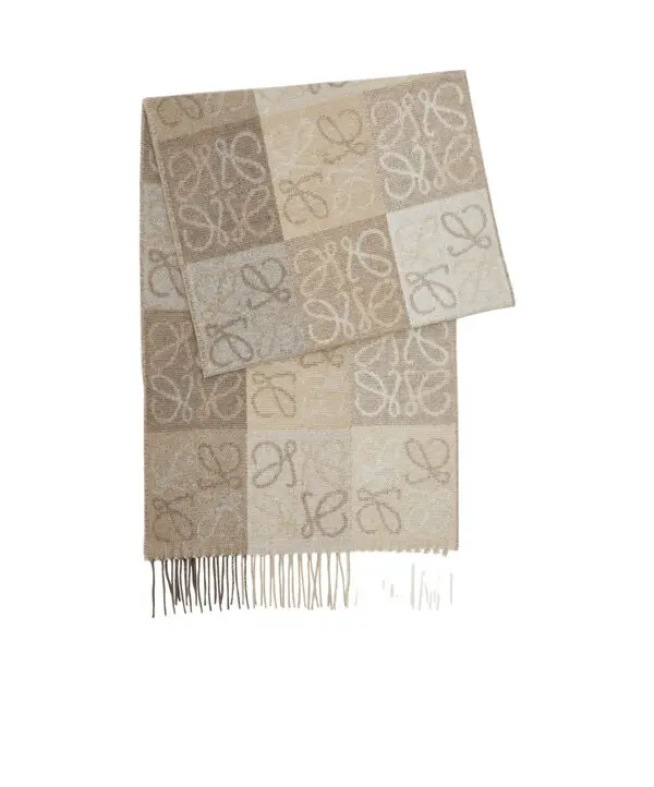 Loewe Anagram-intarsia Wool-blend Scarf
