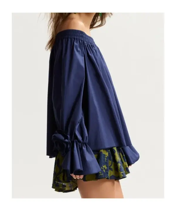 Essentiel Antwerp Strapless Cotton Top With Rosette Details