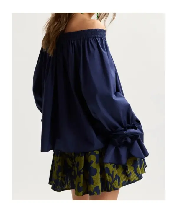 Essentiel Antwerp Strapless Cotton Top With Rosette Details