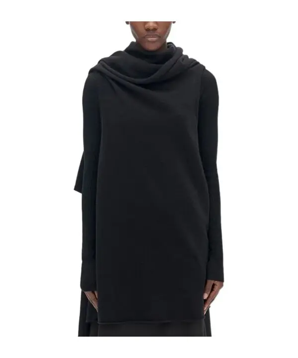 ANN DEMEULEMEESTER Felted Wool Draped Knit Top