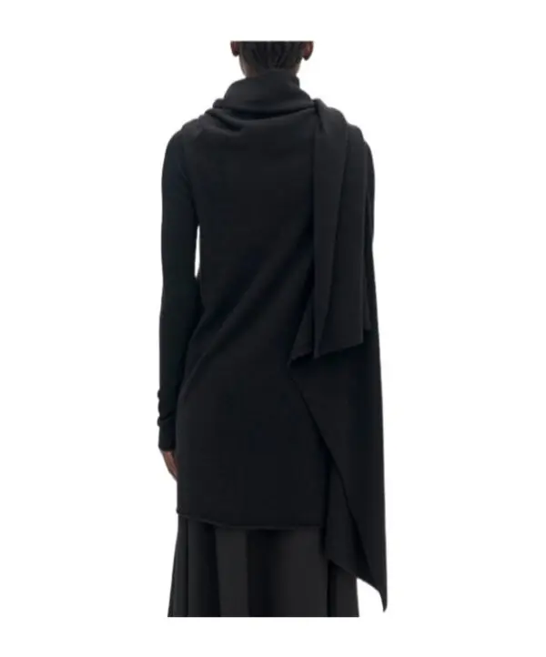 ANN DEMEULEMEESTER Felted Wool Draped Knit Top