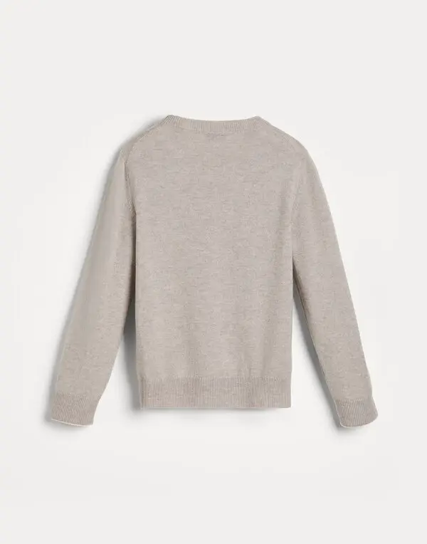 Brunello Cucinelli Crew-neck Logo Cashmere Sweater - Nude