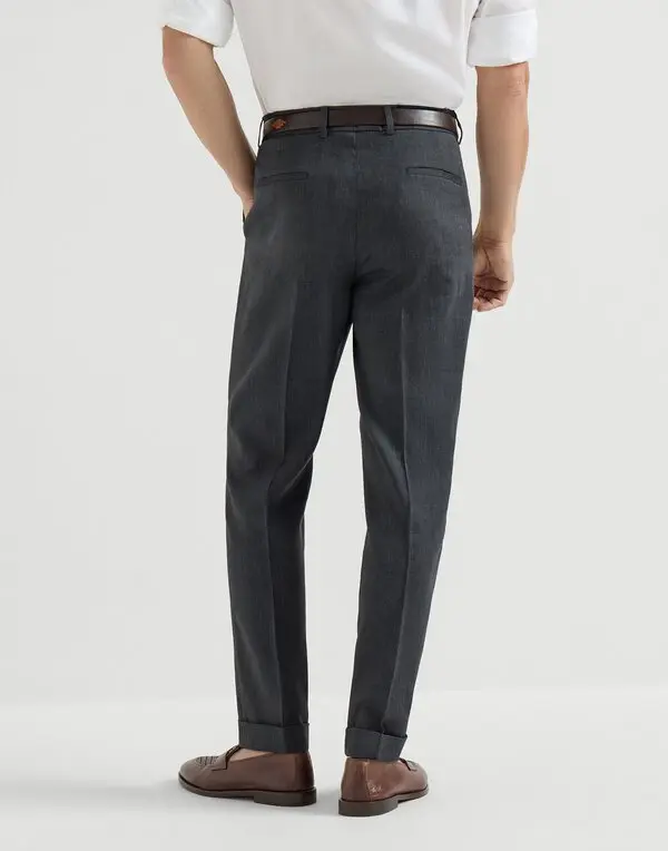 Brunello Cucinelli Chevron Pleated Trousers