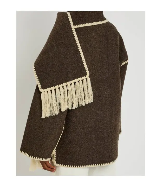TOTEME Scarf-effect Wool-blend Jacket - Green