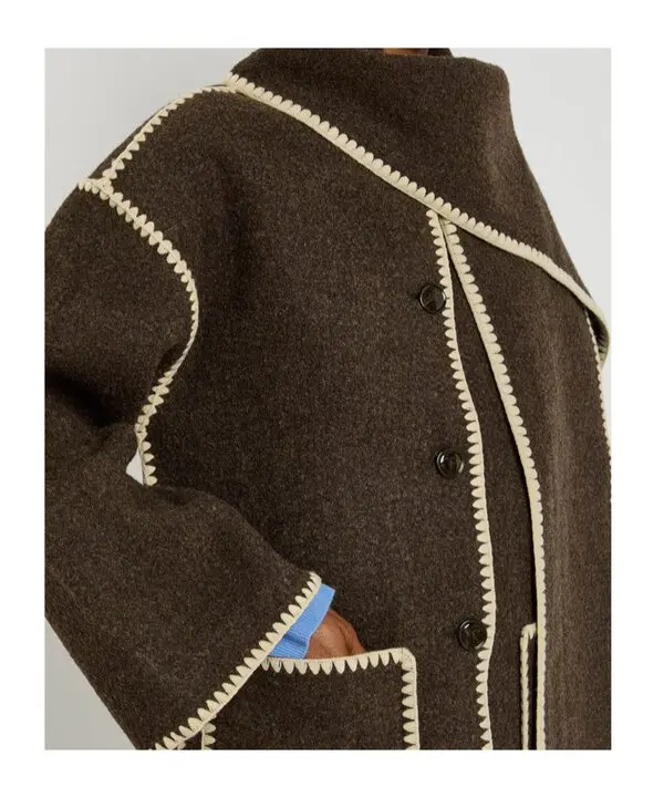 TOTEME Scarf-effect Wool-blend Jacket - Green