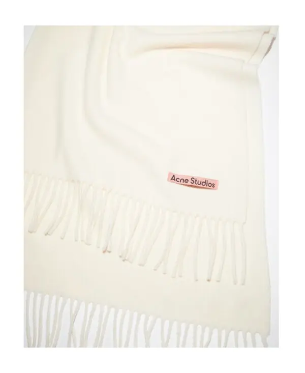 Acne Studios Logo Patch Fringed Scarf