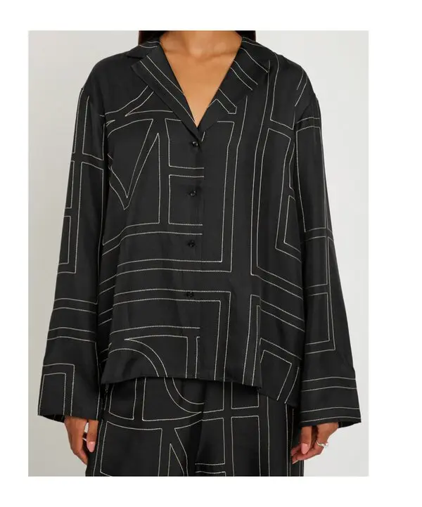 TOTEME Logo-embroidered Silk-satin Shirt