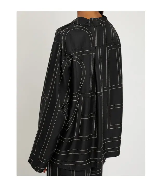 TOTEME Logo-embroidered Silk-satin Shirt
