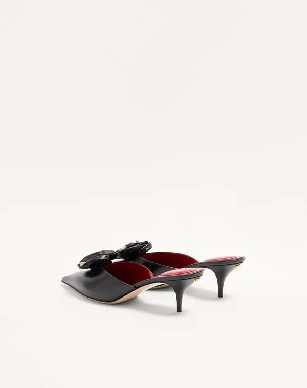 Valentino Garavani Drip Rose Kidskin Mule With Crystals 55mm - Black