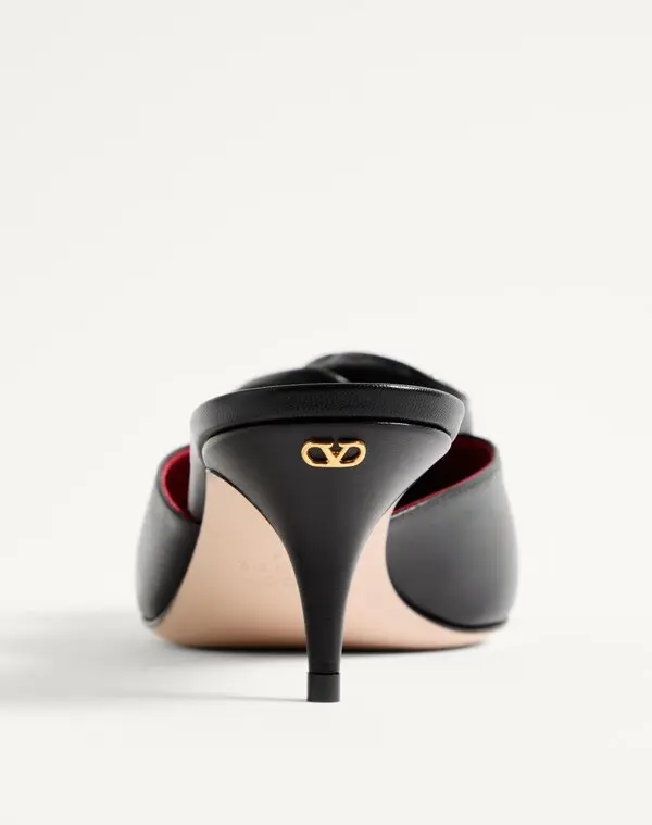 Valentino Garavani Drip Rose Kidskin Mule With Crystals 55mm - Black
