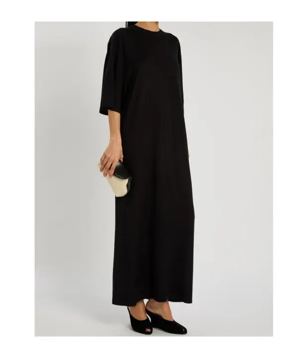 TOTEME Fine Knit Wool Maxi Tee Dress