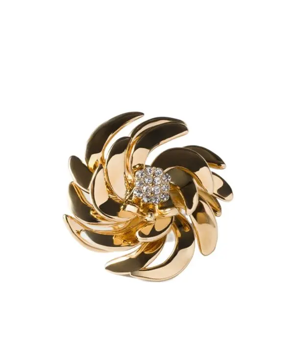 Miu Miu Metal Brooch With Crystals