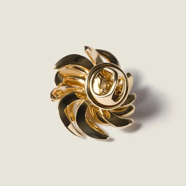Miu Miu Metal Brooch With Crystals