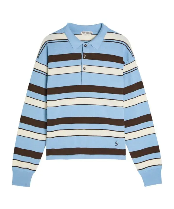 J.W.ANDERSON Striped Knit Polo Shirt