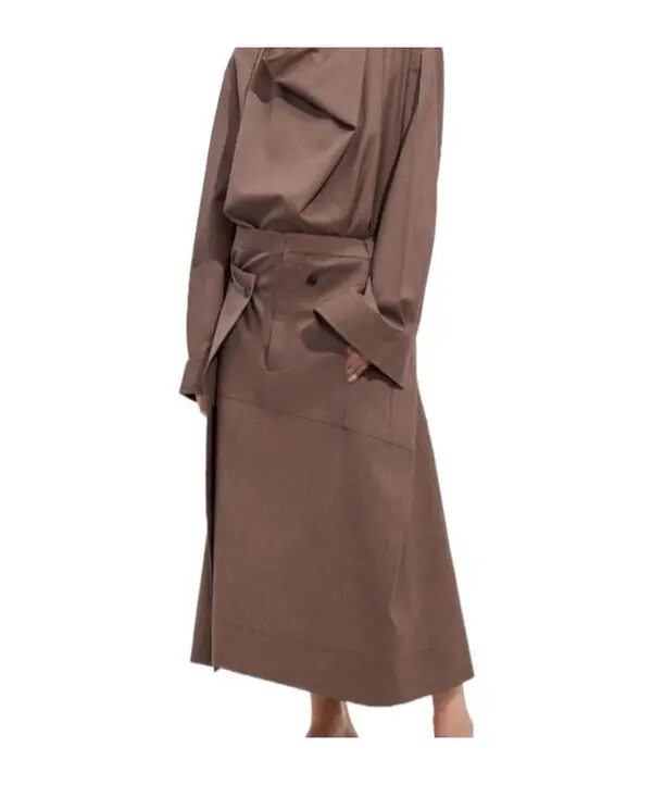 Bottega Veneta Light Wool Toile Skirt