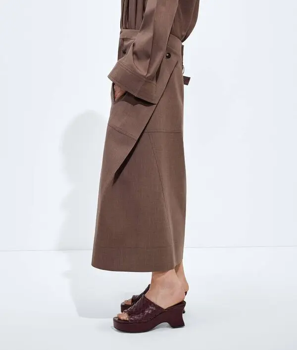 Bottega Veneta Light Wool Toile Skirt