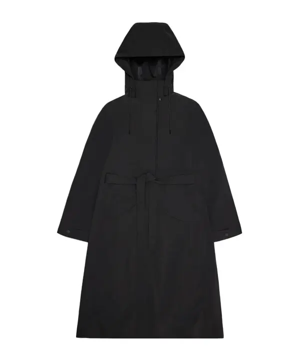Rains Long Sleeve Hooded Trench Coat
