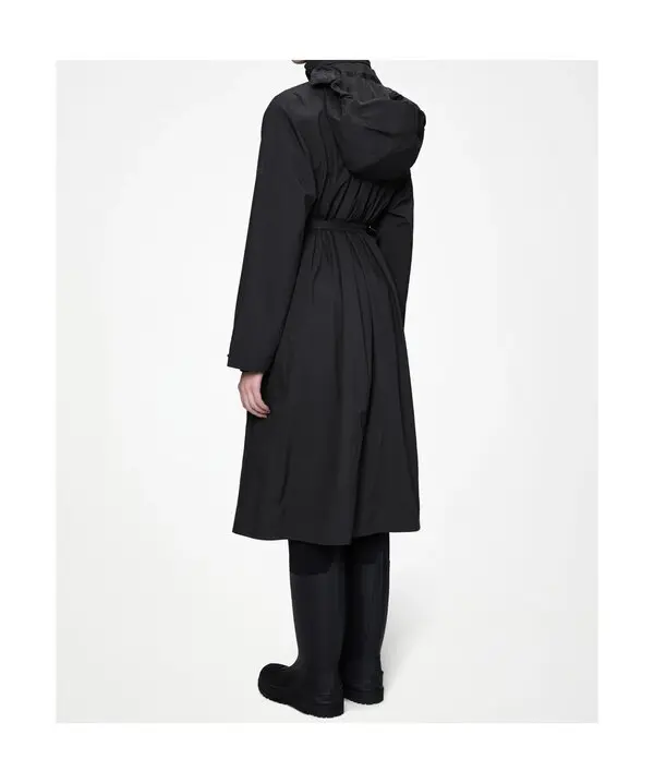 Rains Long Sleeve Hooded Trench Coat