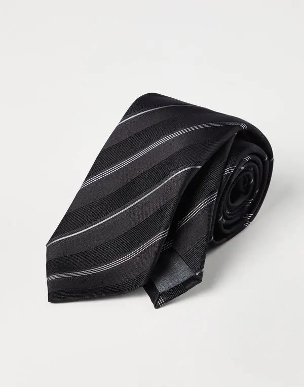 Brunello Cucinelli Striped Silk Tie