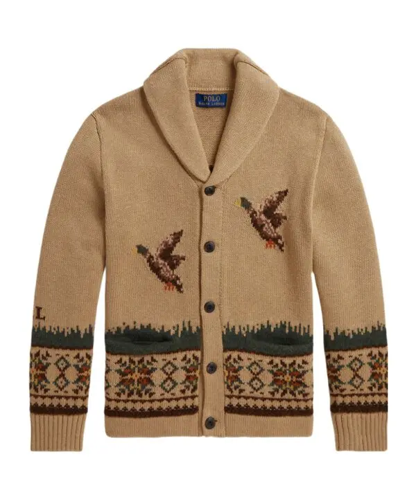 Polo Ralph Lauren Shawl Collar Cardigan With Duck Motif
