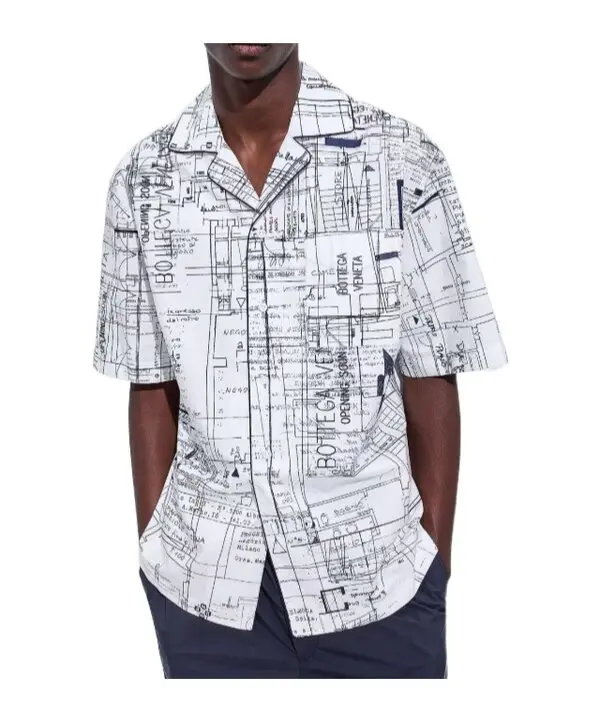 Bottega Veneta Cotton Poplin Printed Pajama Shirt