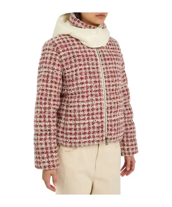 Moncler Plaid Padded Metallic-tweed Jacket