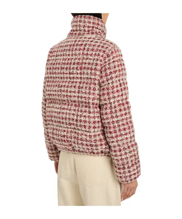 Moncler Plaid Padded Metallic-tweed Jacket