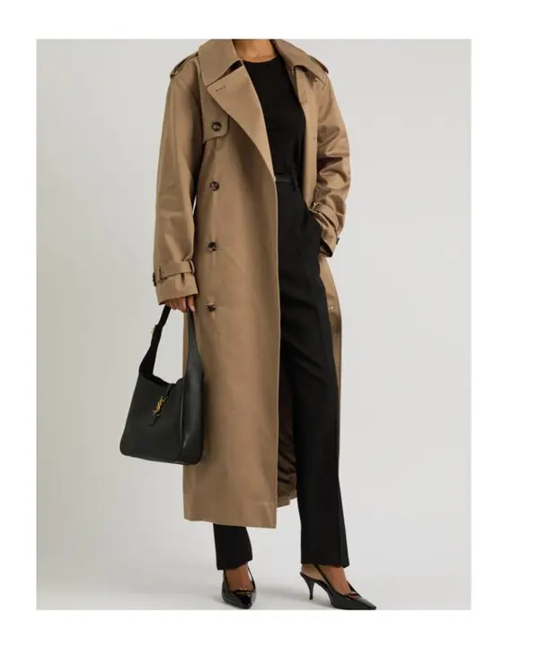 Saint Laurent Double-breasted Cotton Twill Trench Coat