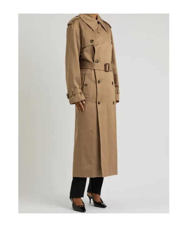 Saint Laurent Double-breasted Cotton Twill Trench Coat