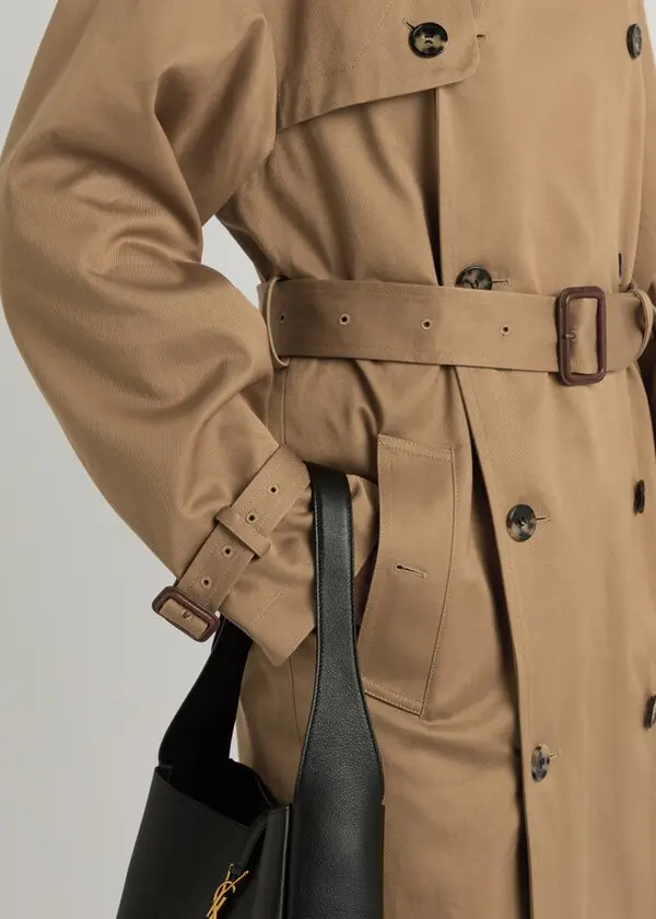 Saint Laurent Double-breasted Cotton Twill Trench Coat