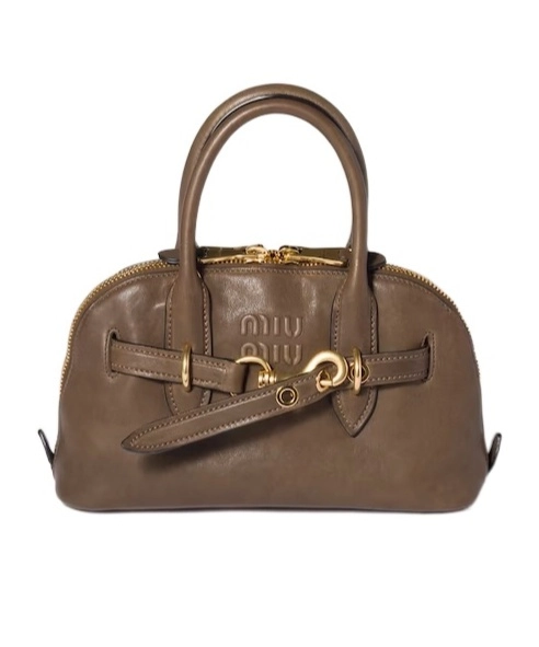 Miu Miu Aventure Nappa Leather Top-handle Bag - Tundra