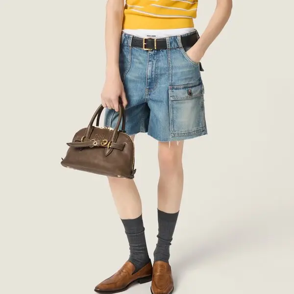 Miu Miu Aventure Nappa Leather Top-handle Bag - Tundra