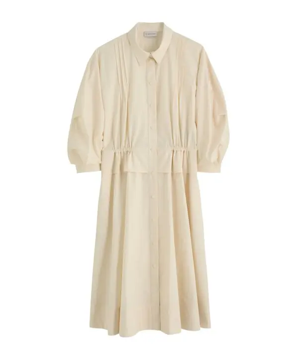 Moncler Cotton-poplin Midi Shirt Dress - Nude