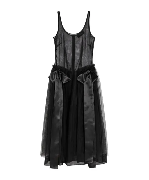 Simone Rocha Bow-appliquéd Tulle Midi Dress