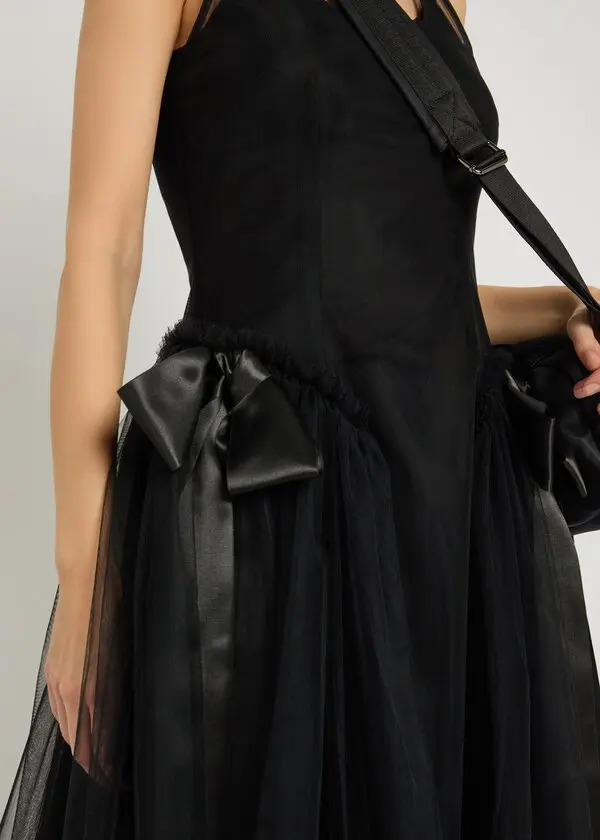 Simone Rocha Bow-appliquéd Tulle Midi Dress