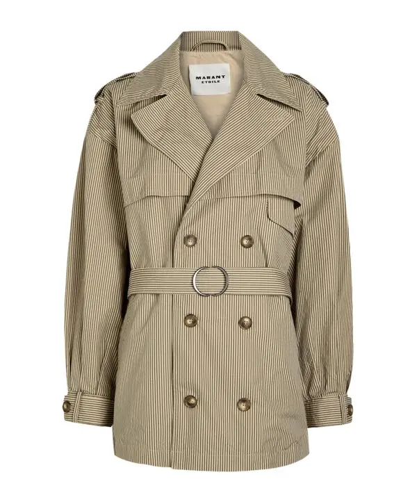 Isabel Marant Étoile Striped Belted Cotton Jacket