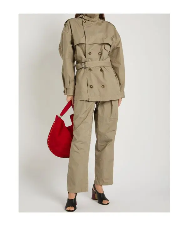 Isabel Marant Étoile Striped Belted Cotton Jacket